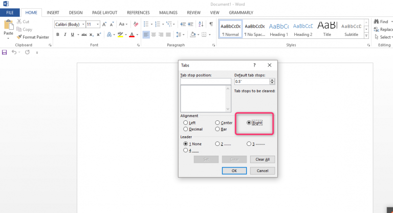 How to add a right tab stop in Word - Docs Tutorial