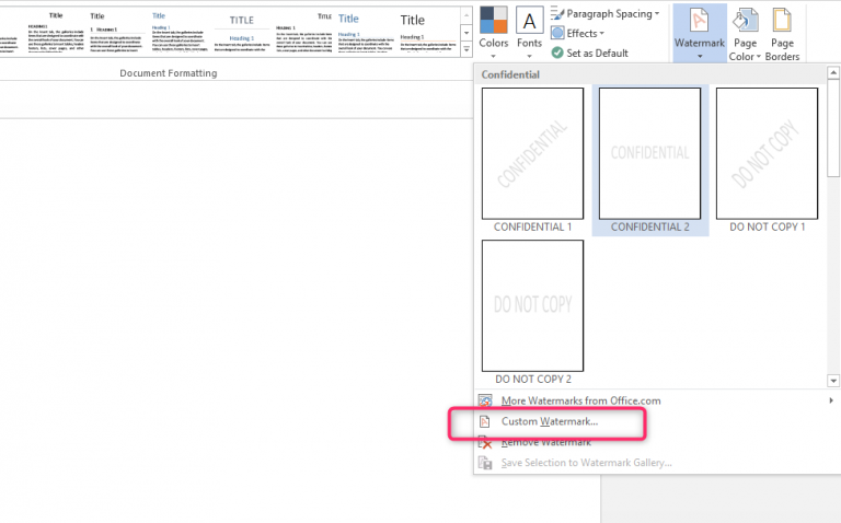 How to add confidential watermark in Microsoft Word - Docs Tutorial
