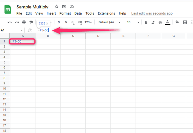 How To Multiply In Google Sheets Docs Tutorial